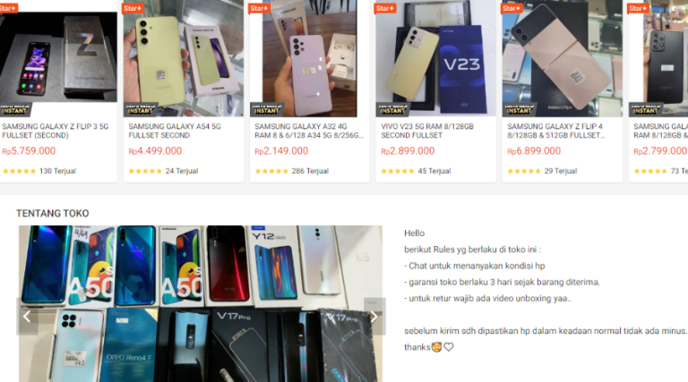 10 Rekomendasi Toko HP Second di Shopee yang Terpercaya